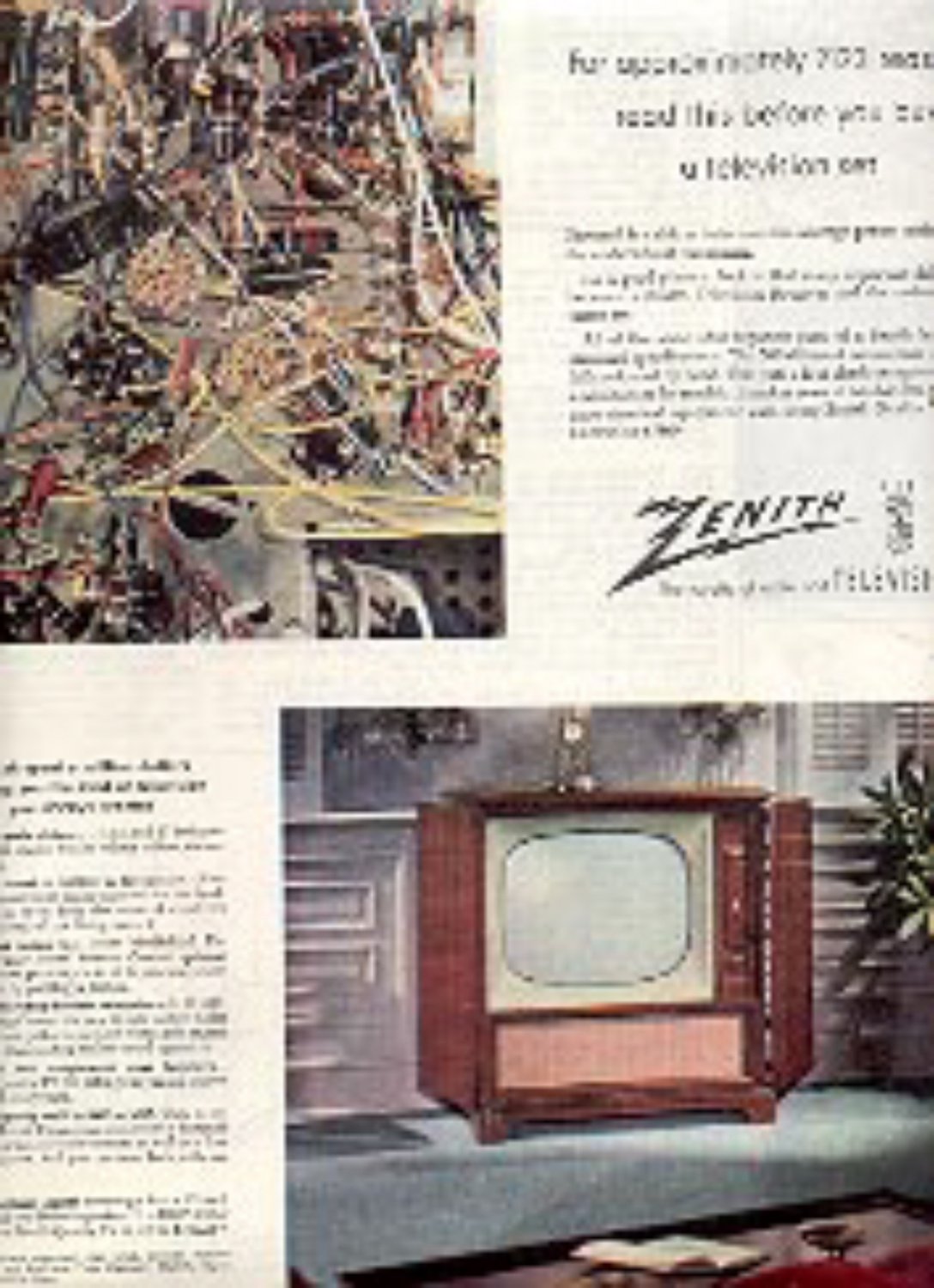 1953 Zenith Television magazine ad (# 1491)