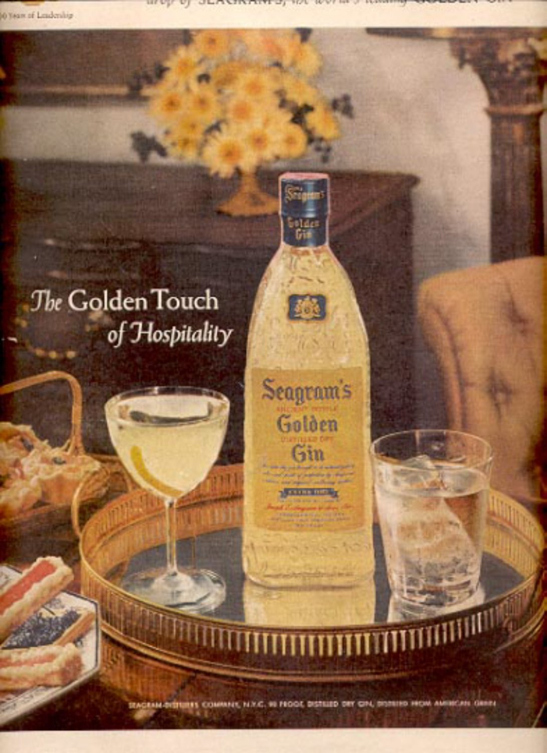 1957 Seagram's Golden Gin magazine ad (# 4786)