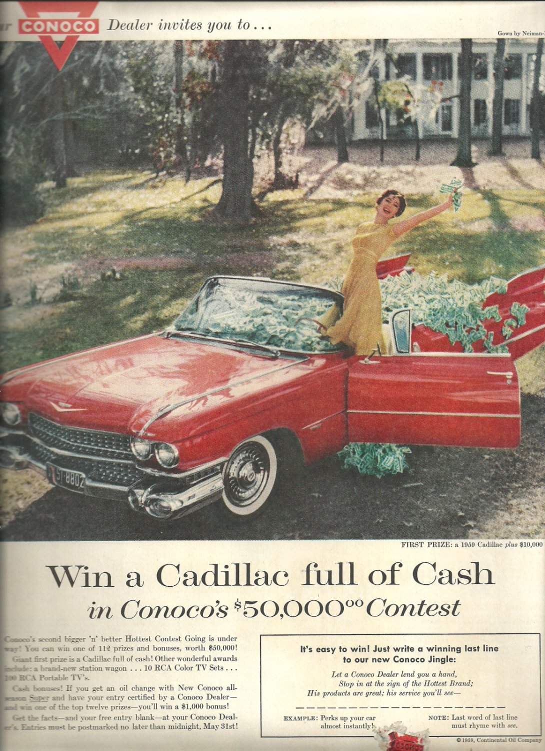 April 6, 1959 Conoco Dealer contest magazine ad (# 3757)