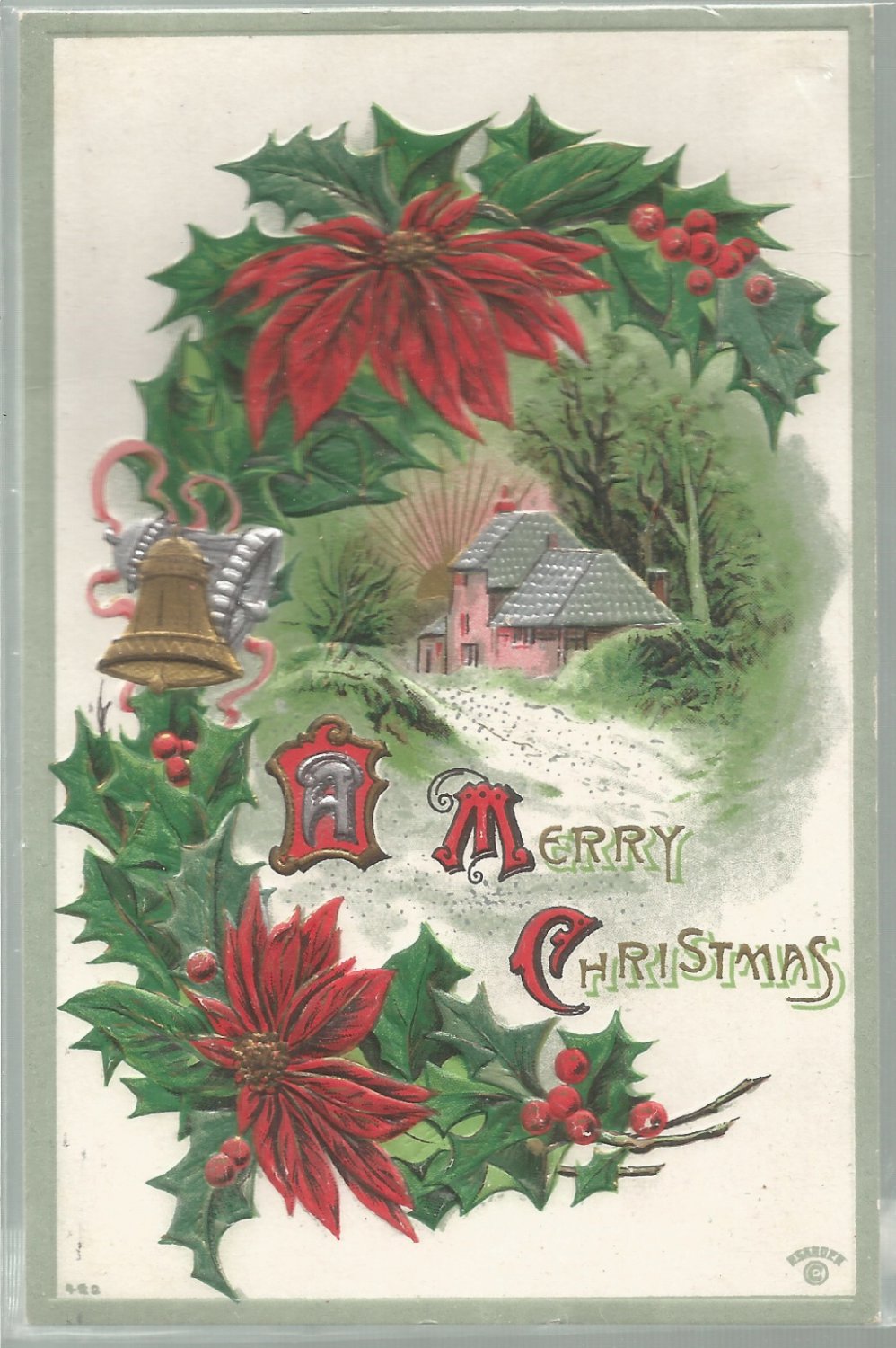 A Merry Christmas 1910 Postcard (#201)