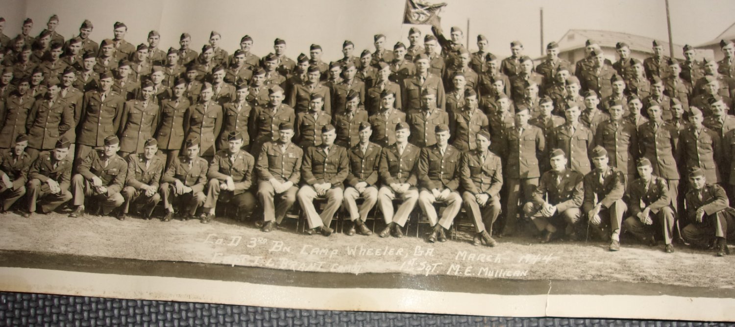 Vintage Co D 3rd Bn Camp Wheeler, Ga. March 1944 picture 8"x35""