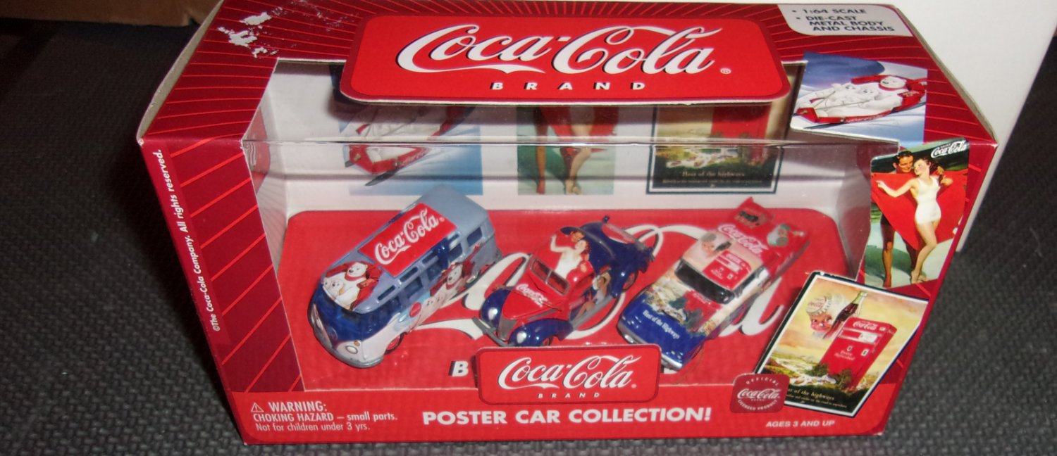 Coca Cola Poster Car Collection - 3 cars- C2003