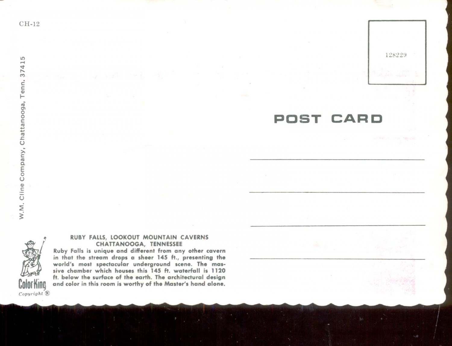 Ruby Falls, Lookout Mountain Caverns Postcard ( # 870)