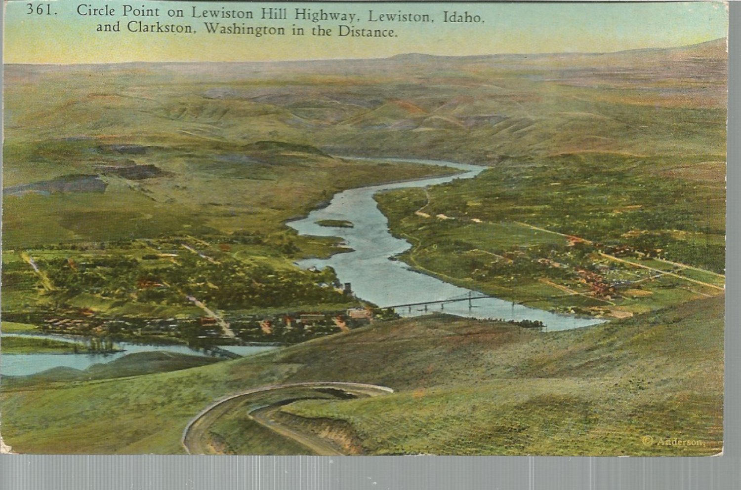 Circle Point on Lewiston Hill Highway, Lewiston, Idaho Postcard ( # 941)