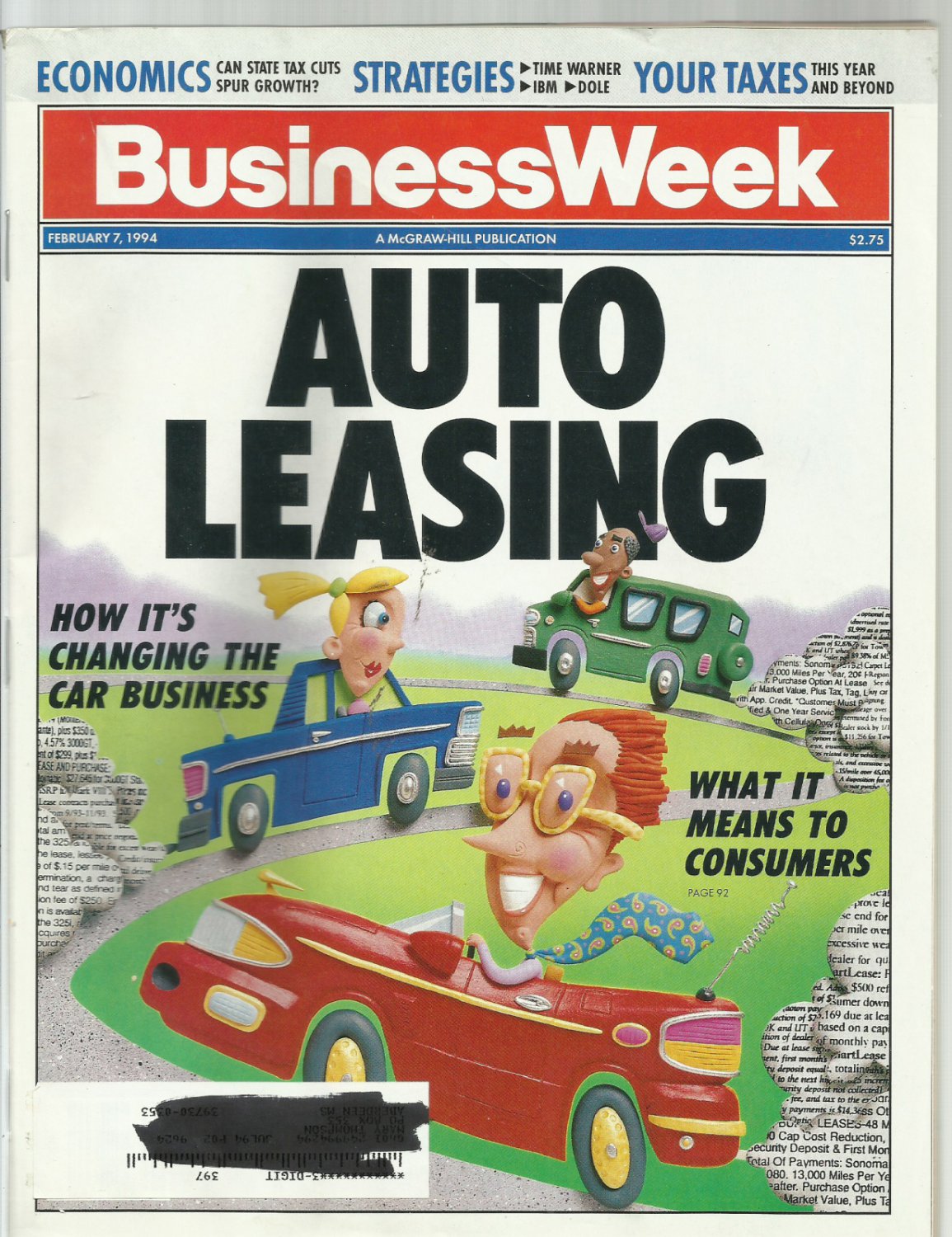 Business Week Magazine- February 7, 1994- Auto Leasing