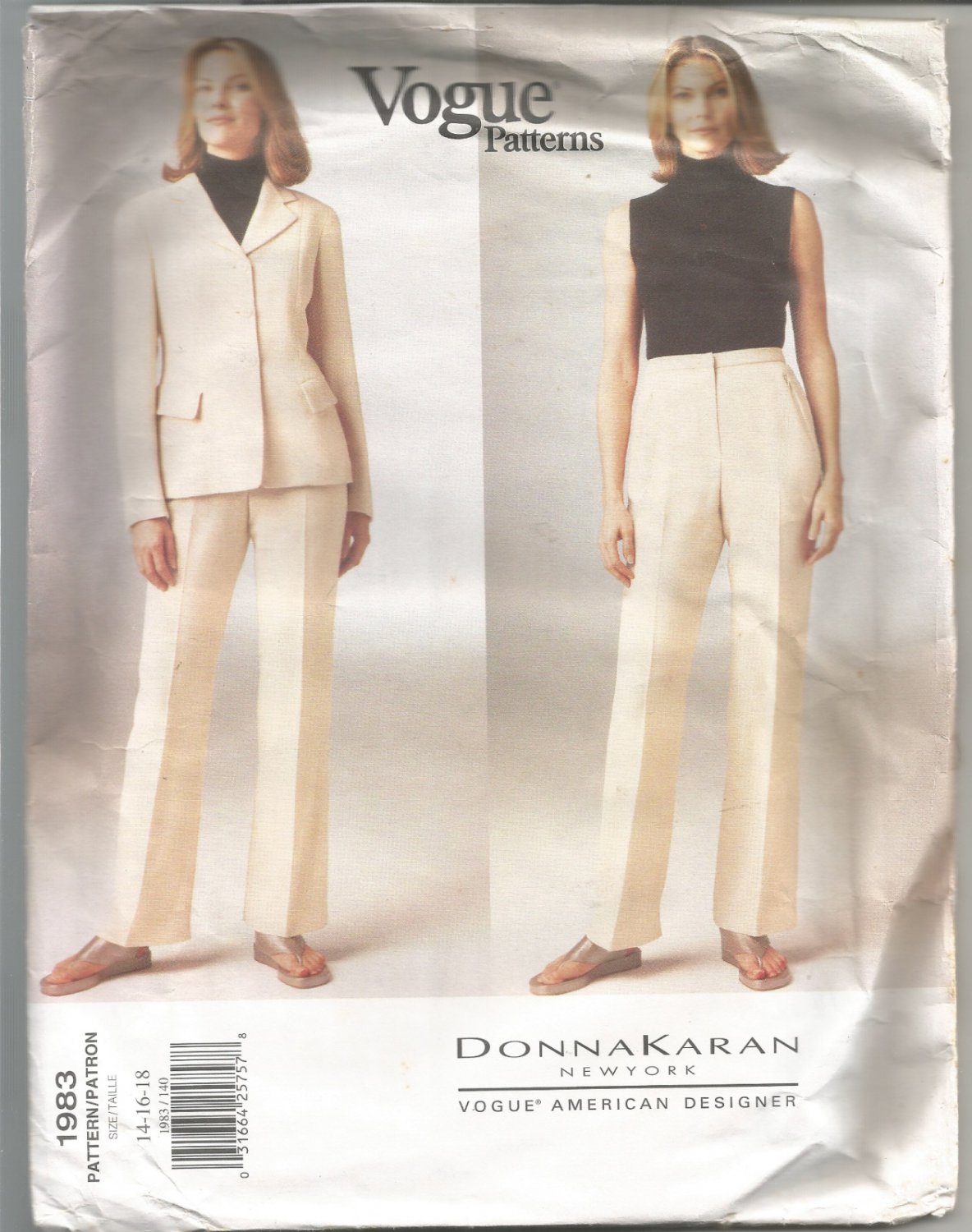 Vogue pattern 1983- Misses'/ Misses' Petite Jacket & Pants- Size 14-16-18