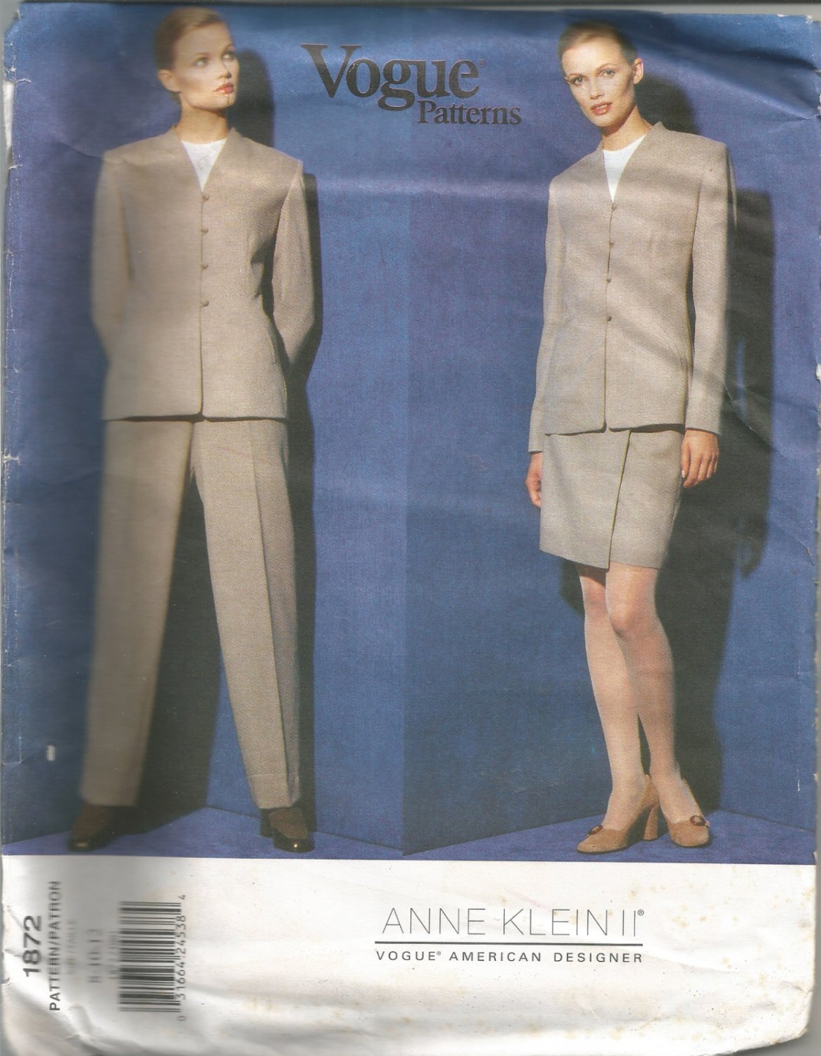 Vogue pattern 1872- Misses' Jacket, skirt & Pants- size 8-10-12