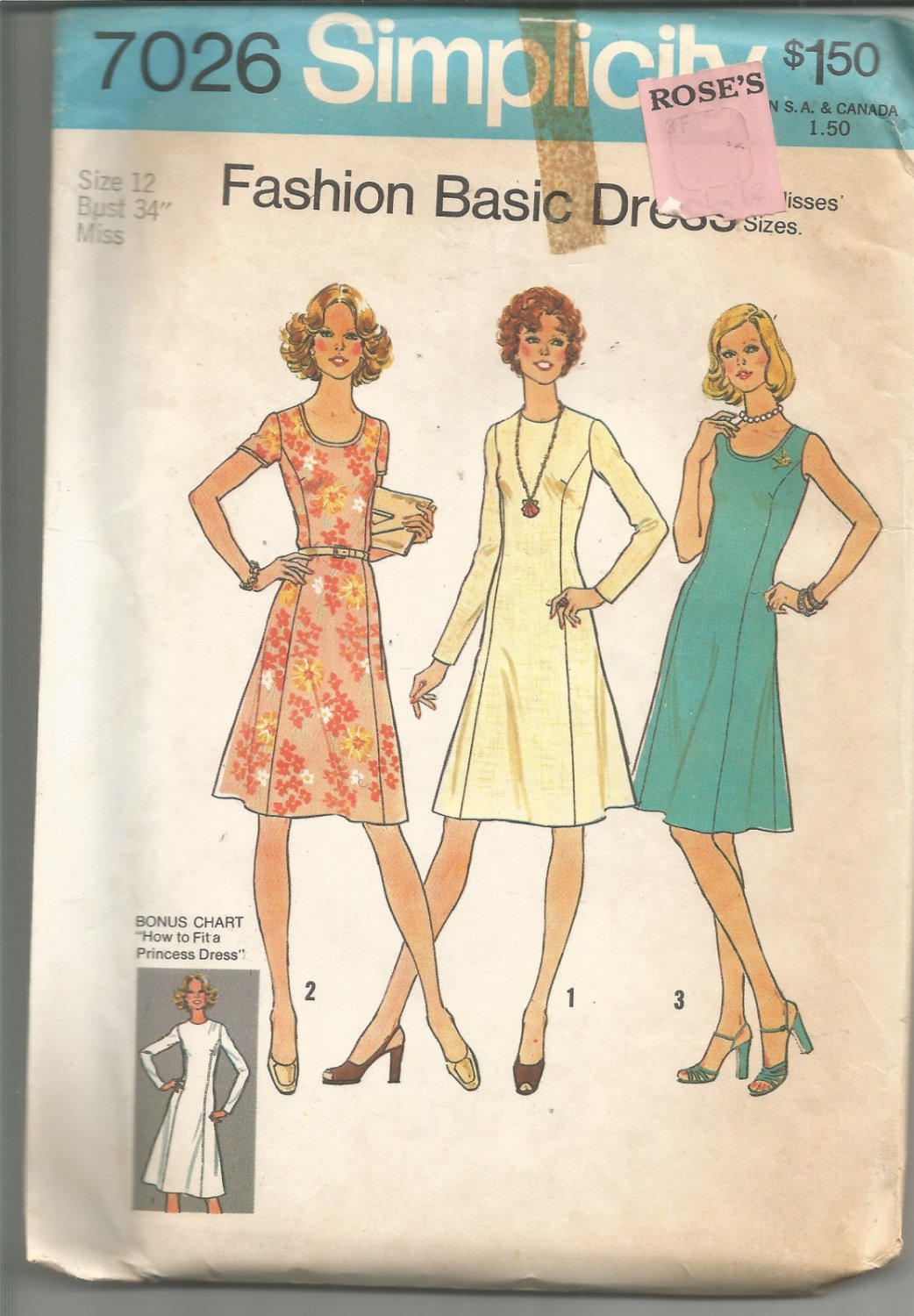 Simplicity pattern 7026- Misses' fashion basic princess dress with two ...