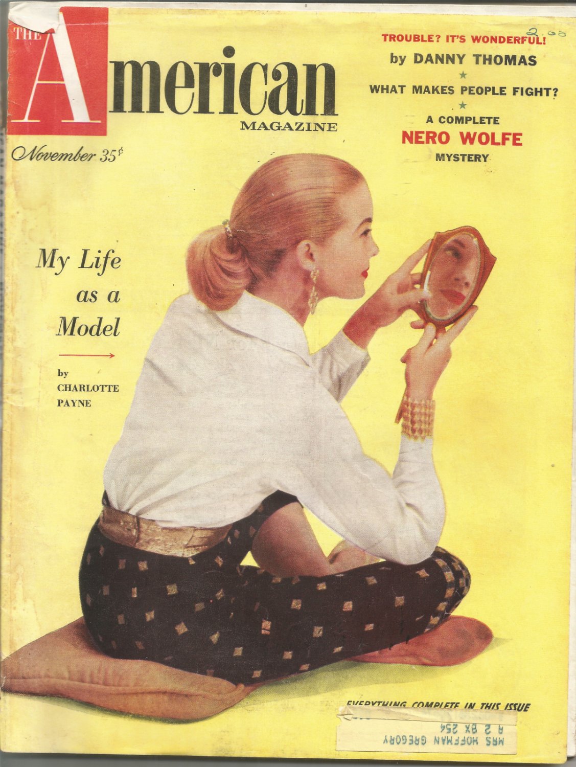 The American Magazine- November 1955- Cover photograph by Alan Fontaine