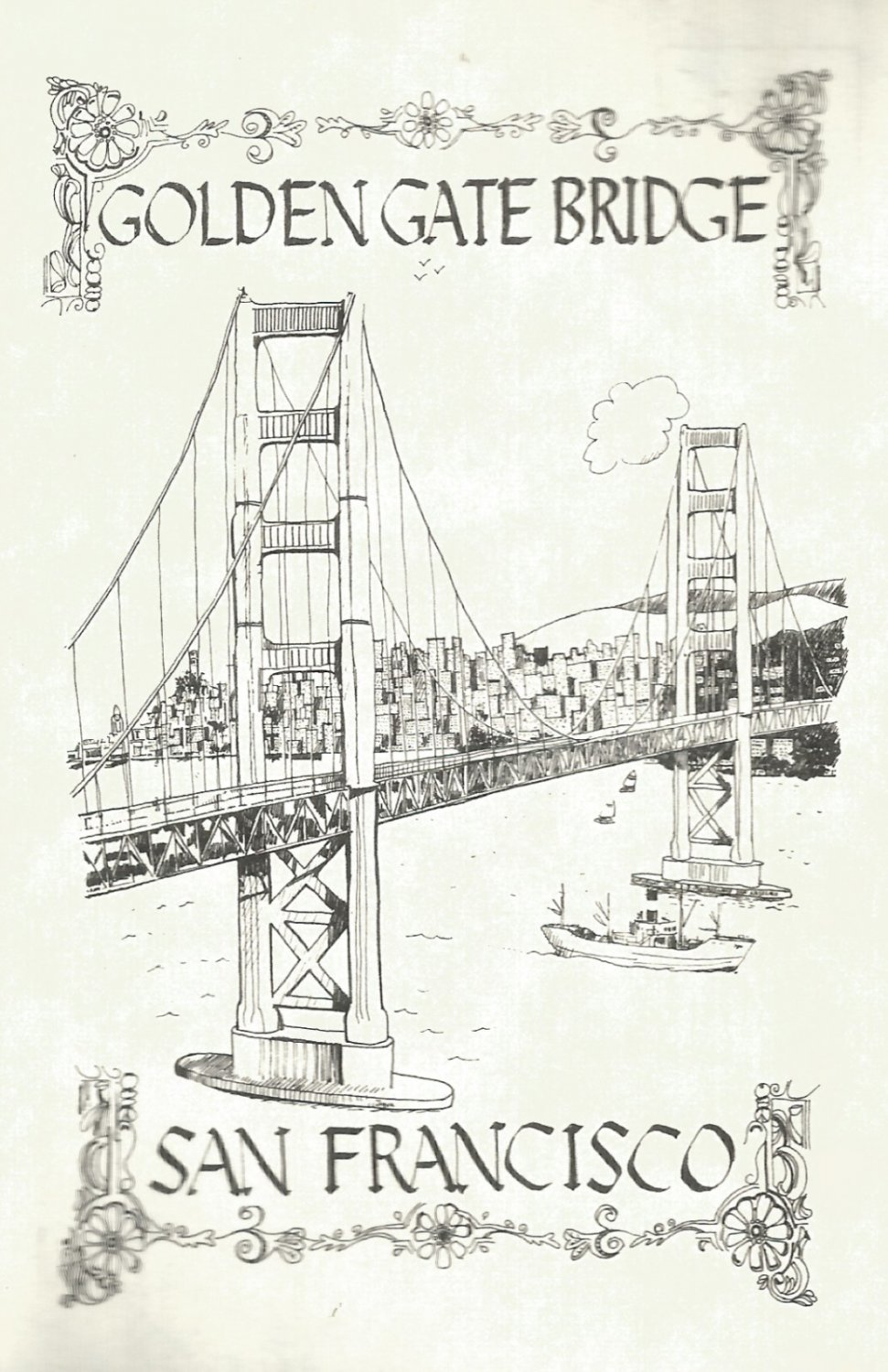 Golden Gate Bridge- San Francisco Postcard (# 1038)
