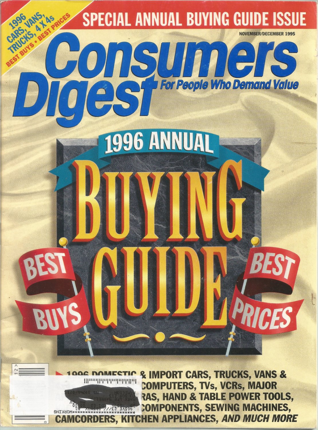 Consumers Digest- November/ December 1995- Special Annual Buying guide