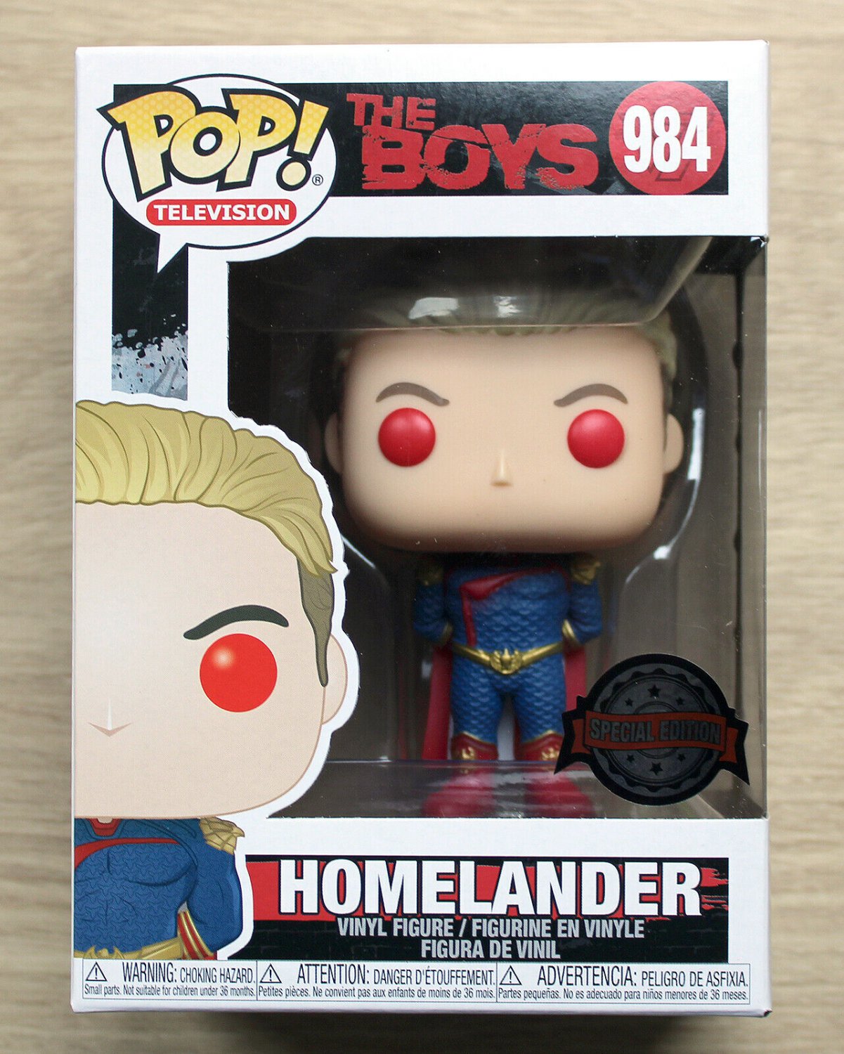 Funko Pop The Boys Homelander Red Eyes + Free Protector