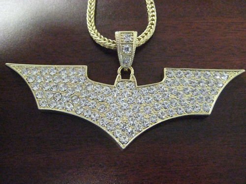 BATMAN THE DARK KNIGHT GOLD PENDANT CHARM CHAIN NECKLAC