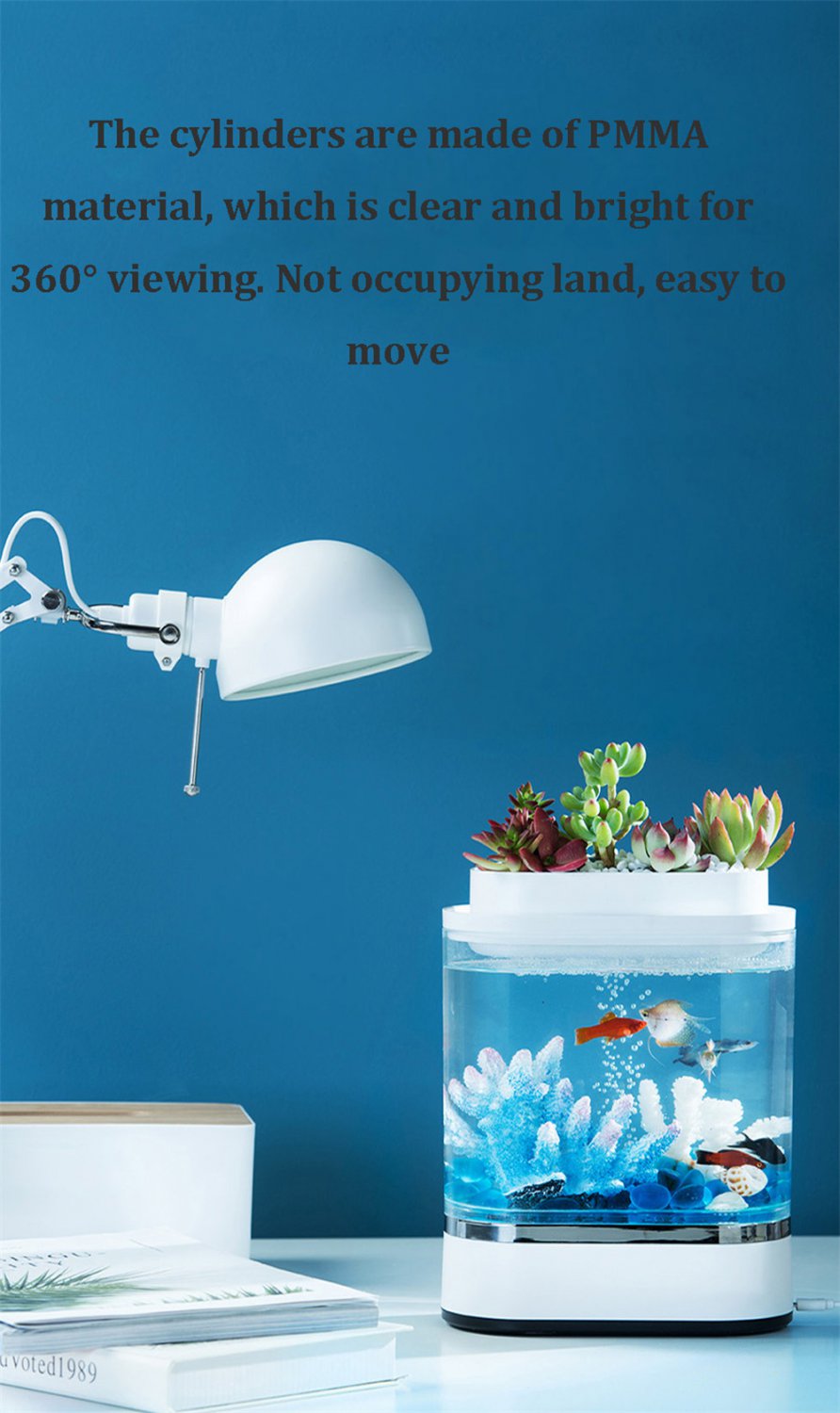 Cat TV! Mini Fish Tank USB Charging Self-Cleaning Aquarium with 7 ...