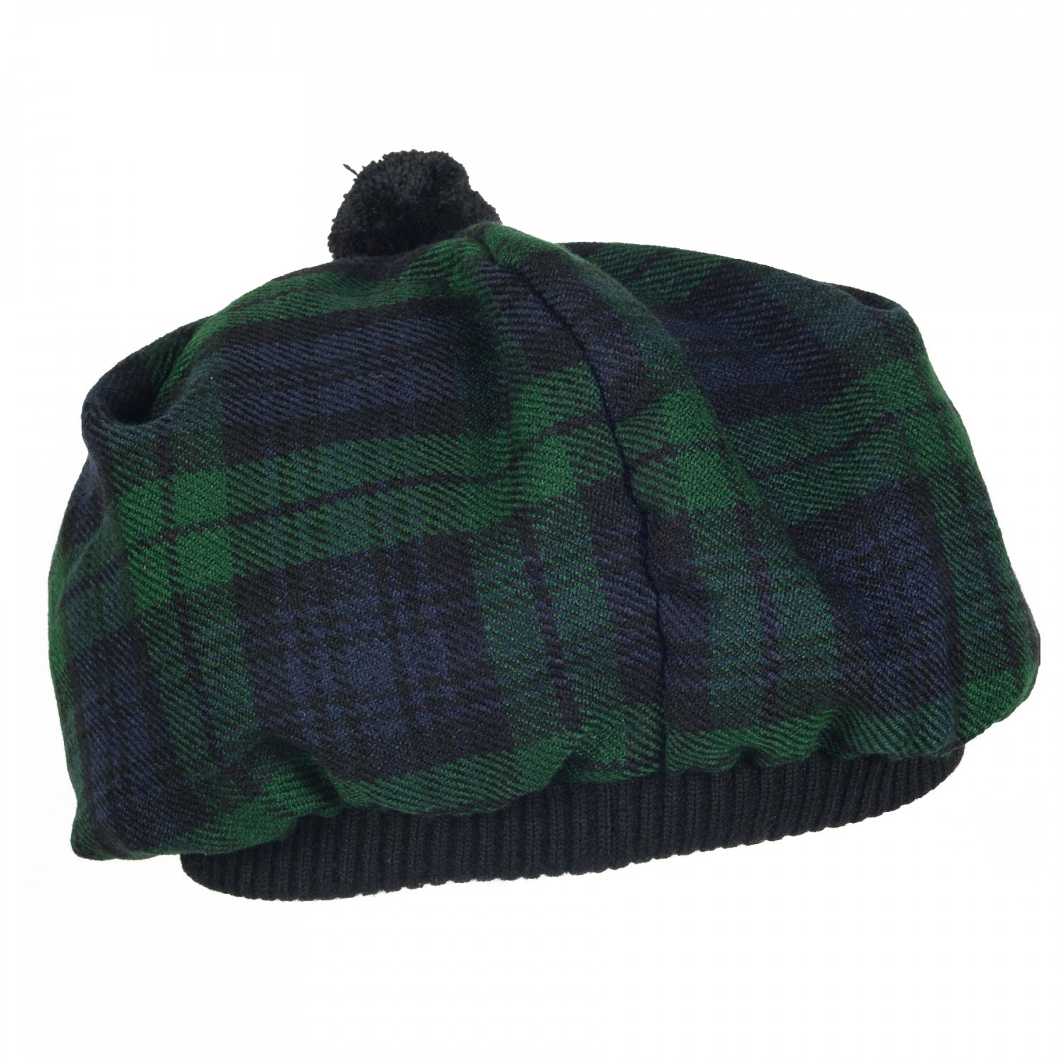 Scottish Tam O' Shanter Hat Tartan/Tammy HAT Kilt Cap One Size Black Watch