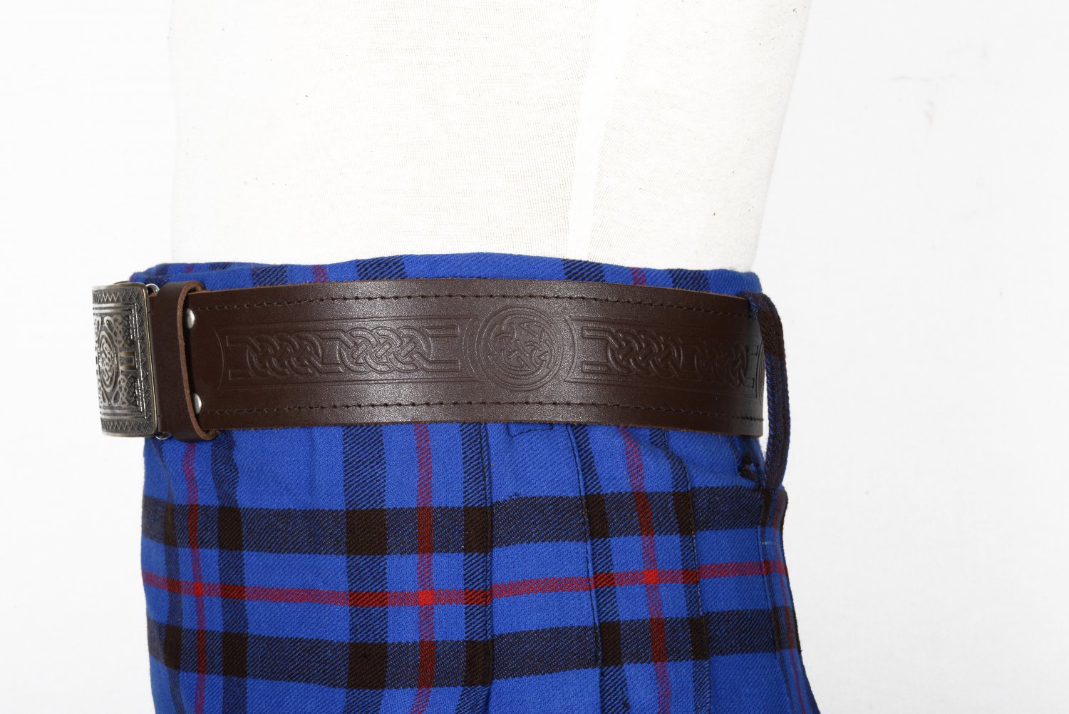 Traditional Scottish Leather Brown Kilt Belt -Celtic Knot Embossing ...