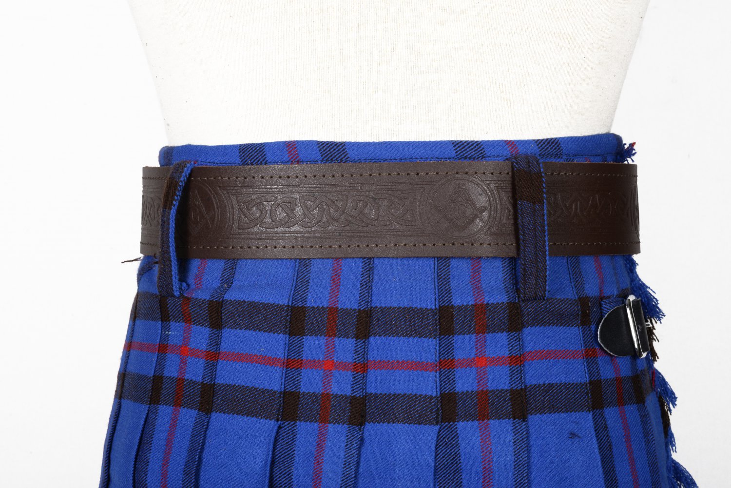 Traditional Scottish Leather Brown Kilt Belt -Masonic Celtic Embossing ...