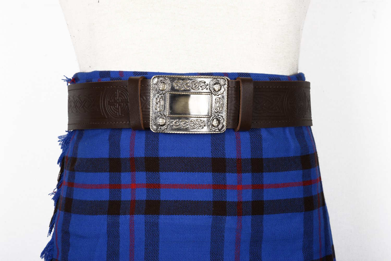 Traditional Scottish Leather Brown Kilt Belt -Medieval Celtic Embossing ...