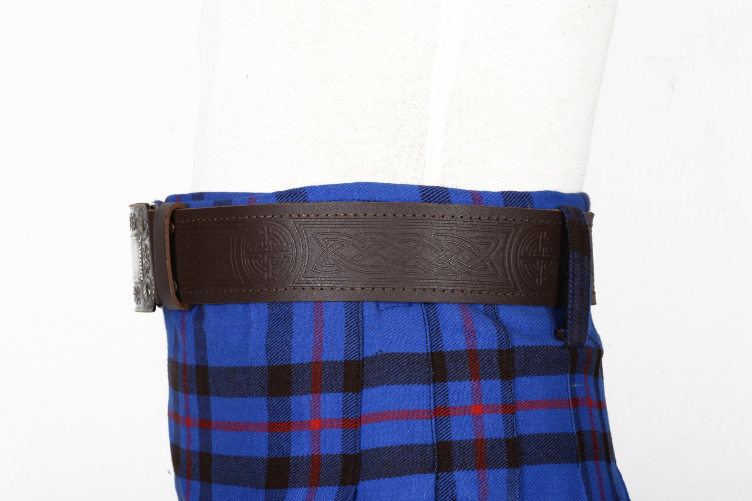 Traditional Scottish Leather Brown Kilt Belt -Medieval Celtic Embossing ...
