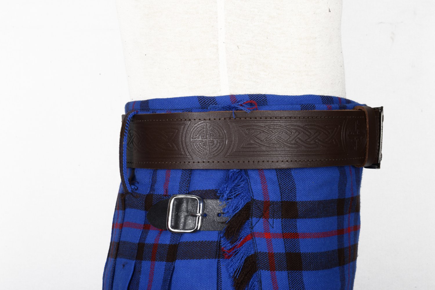 Traditional Scottish Leather Brown Kilt Belt -Medieval Celtic Embossing ...