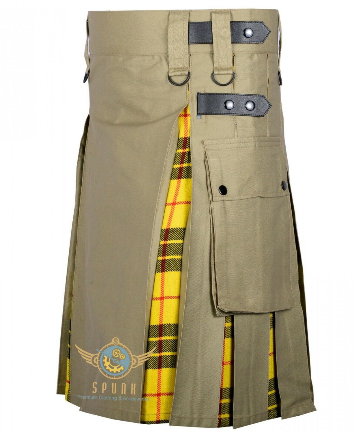 Hybrid premium Khaki Cotton and McLeod of Lewis Tartan Scottish UTILITY ...