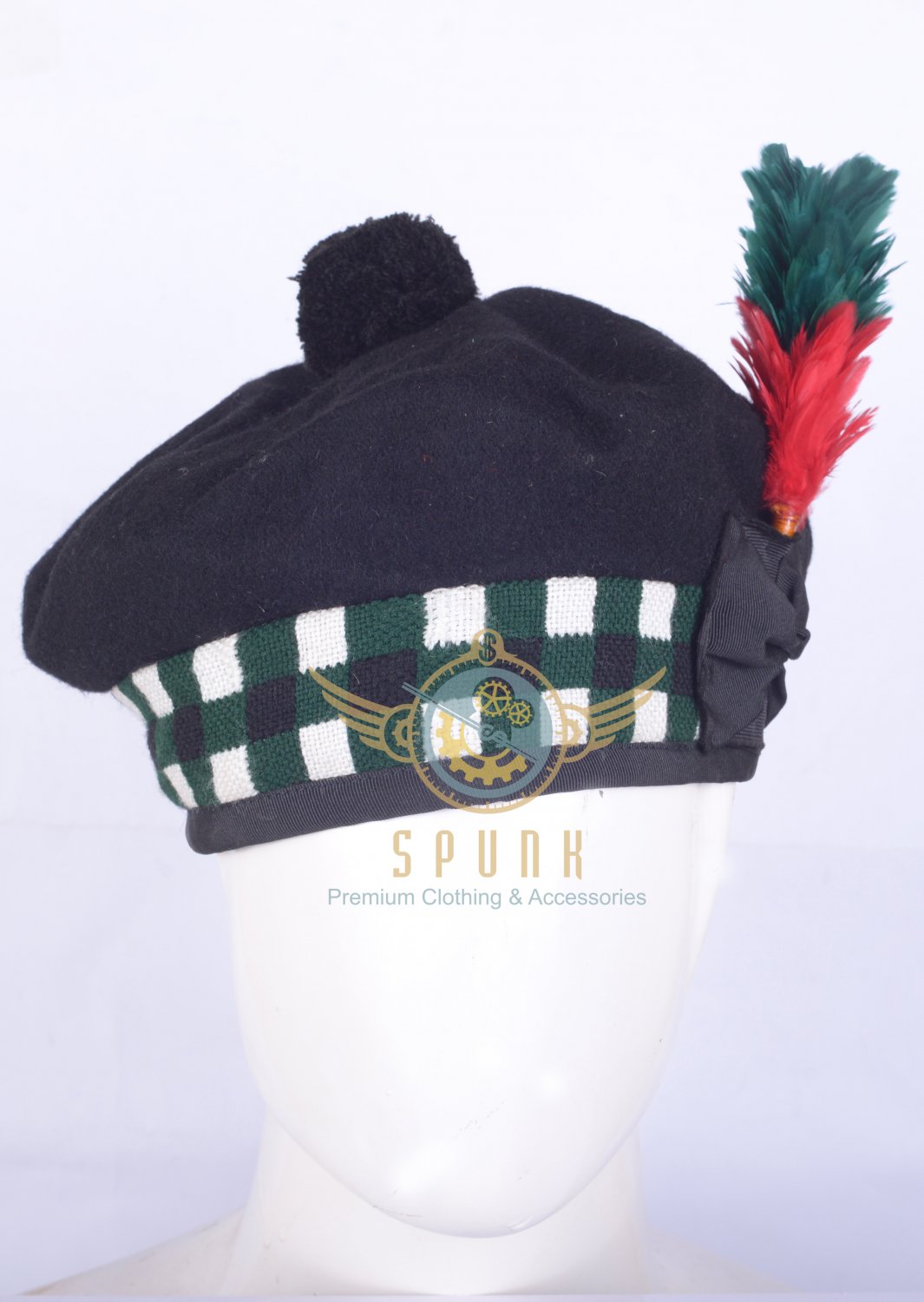 Scottish BALMORAL Bonnet Highlander Military Piper DICED Hat /KILT CAP ...