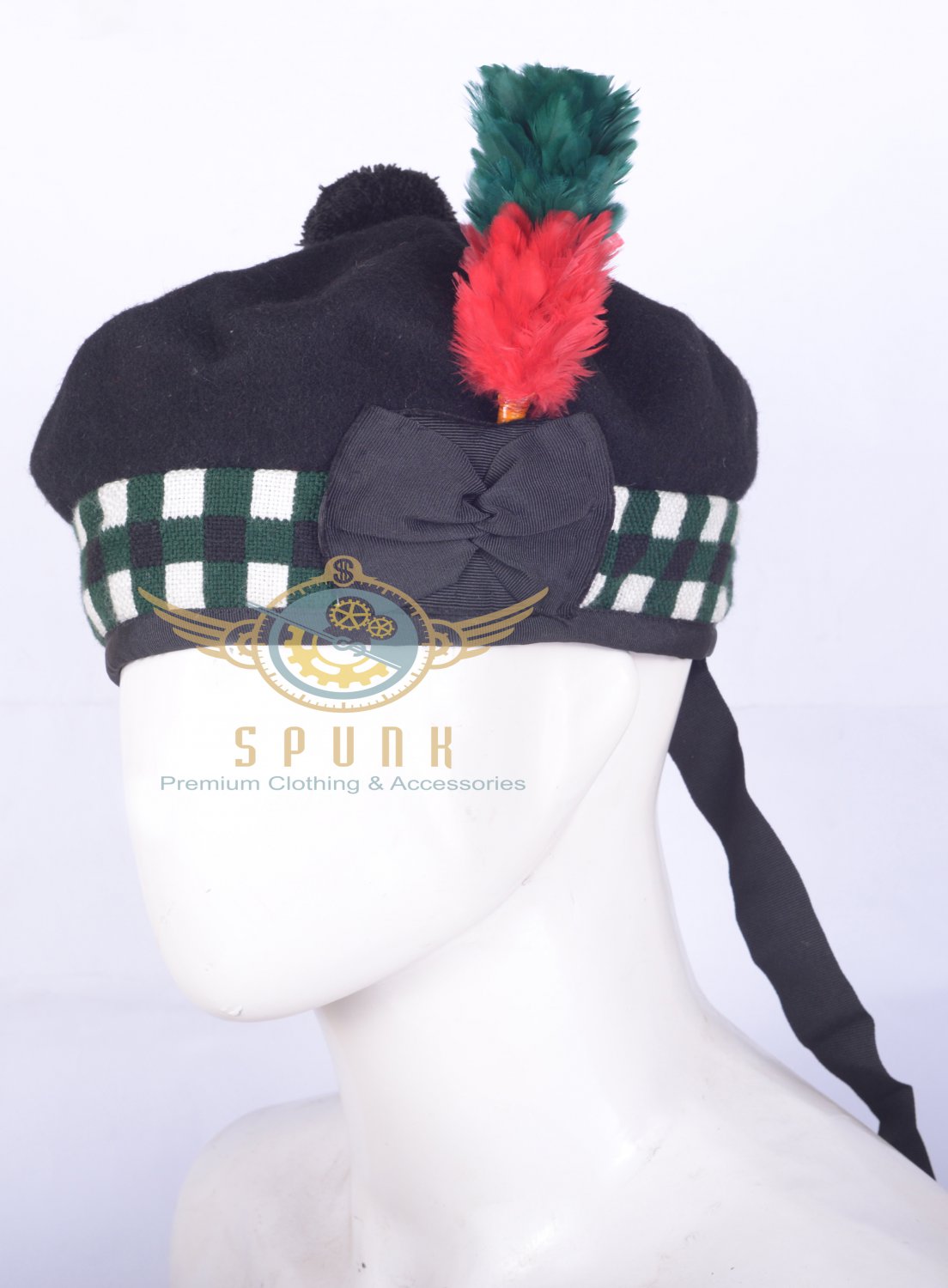Scottish BALMORAL Bonnet Highlander Military Piper DICED Hat /KILT CAP ...
