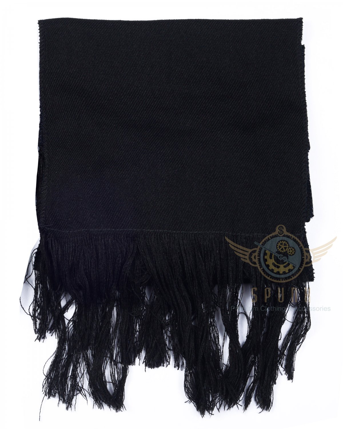 Scottish Highland Solid Black Scarf CLAN Tartan SASH SCARF "90" X "12"