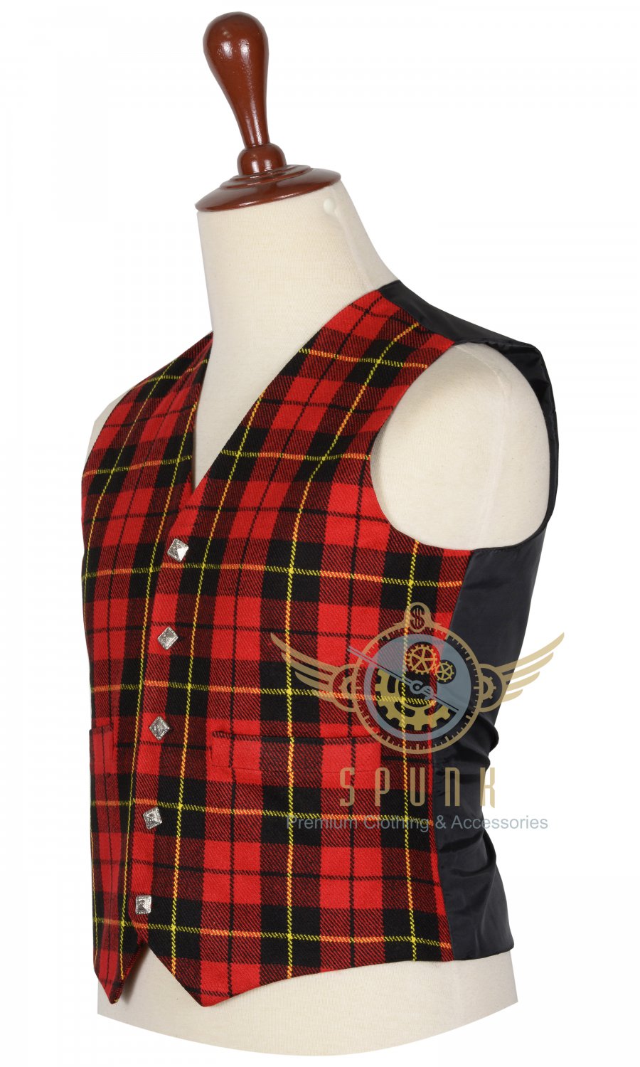 Men's Scottish Wallace VEST 5 Buttons Vest Acrylic Tartan Vest ...