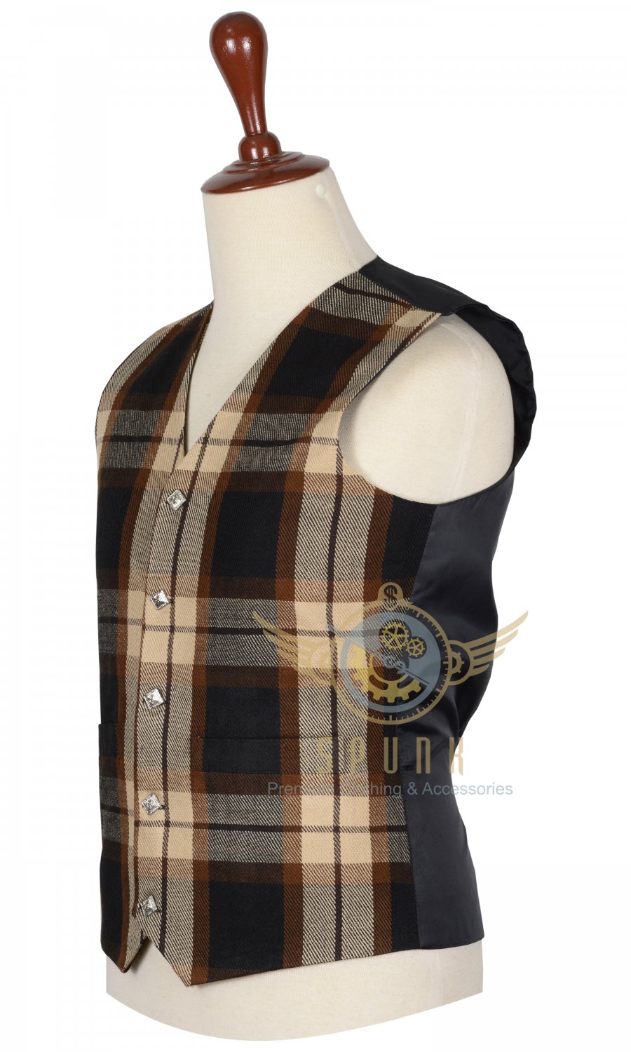 Men's Scottish Rose Ancient Tartan VEST 5 Buttons Vest -Wedding Vest