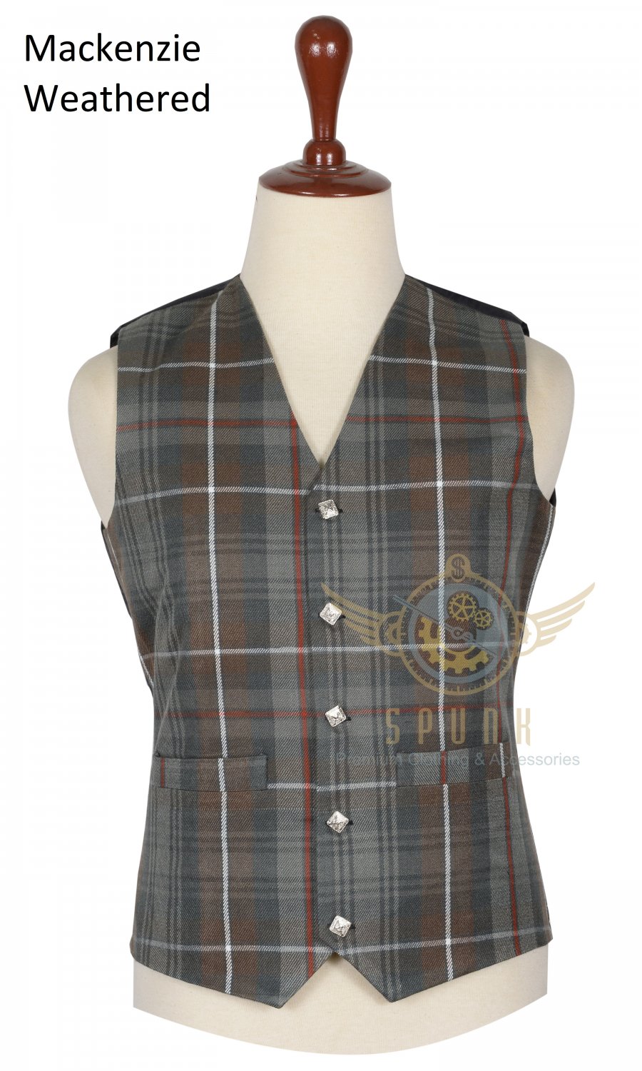 Men's Scottish Makenzie Weathered VEST 5 Buttons Vest Acrylic Tartan ...