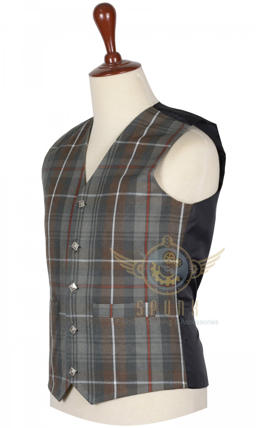 Men's Scottish Makenzie Weathered VEST 5 Buttons Vest Acrylic Tartan ...