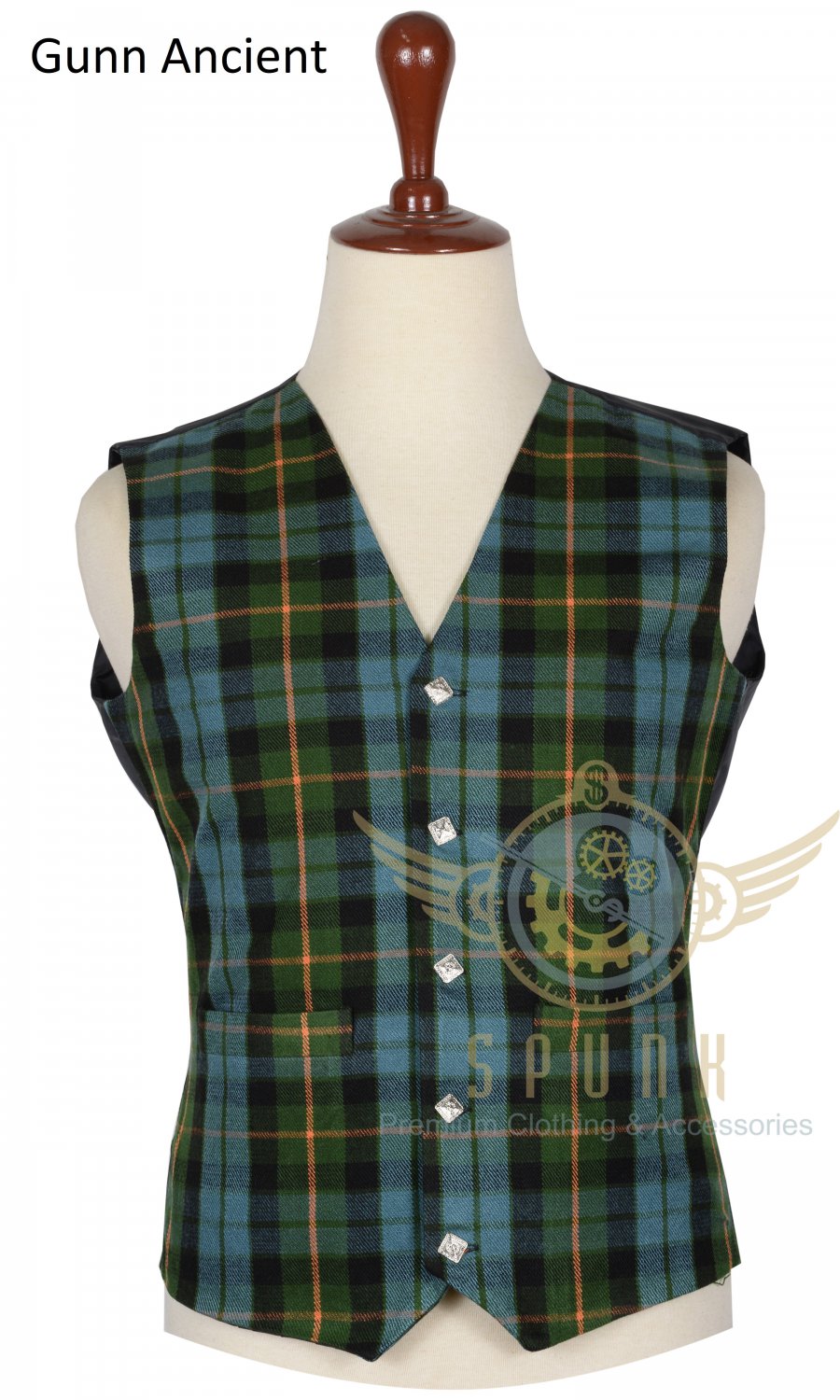Men's Scottish Gunn Ancient VEST 5 Buttons Vest Acrylic tartan Vest ...