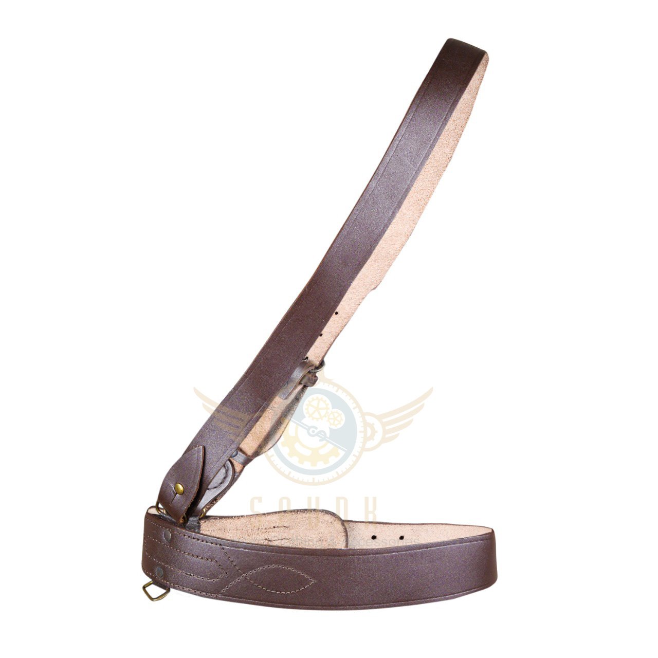 Men's Sam Browne Genuine Leather belt - Shoulder Strap with Sword Frog ...