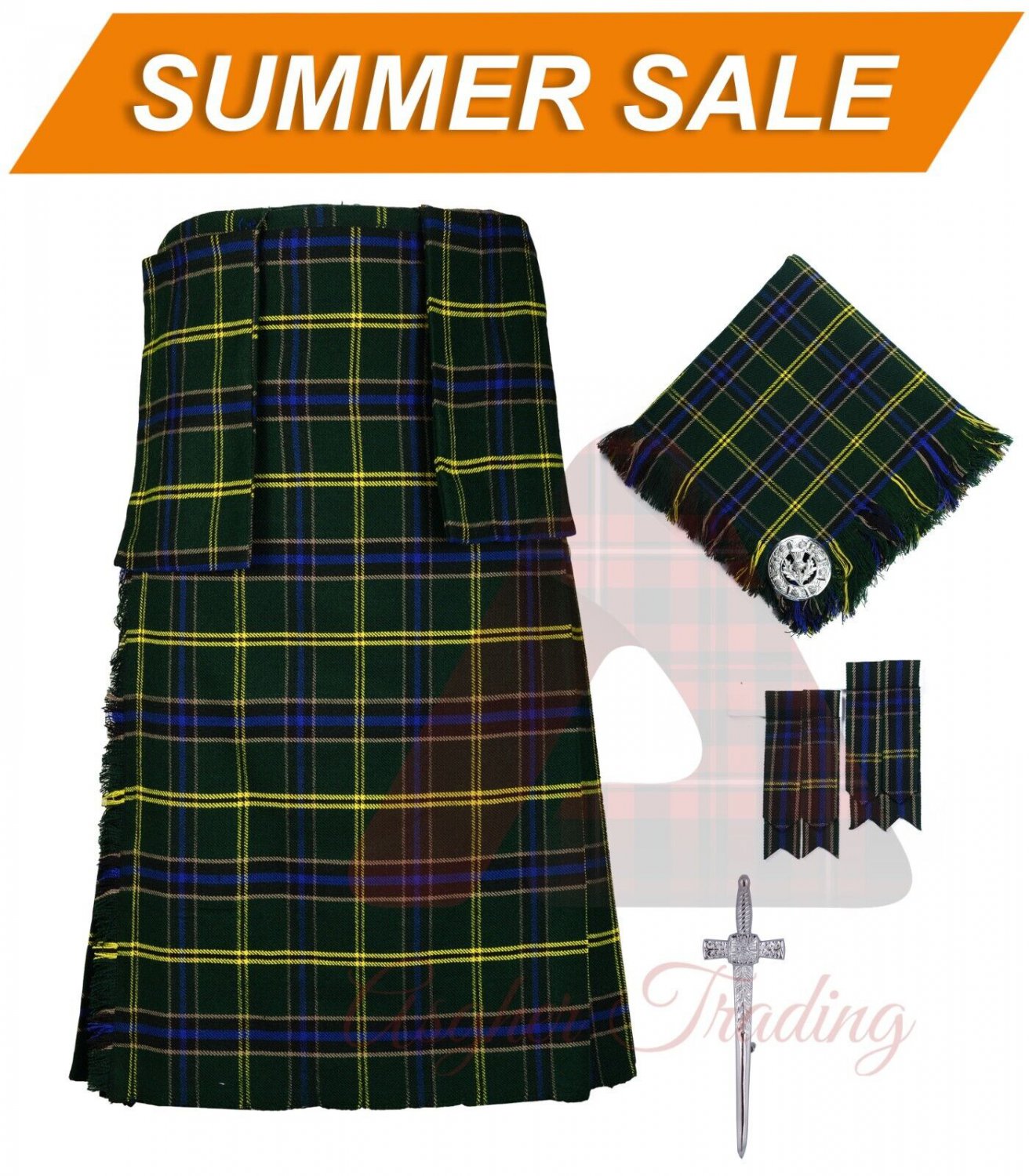 Scottish 8 Yard US Army Tartan Kilts for Men Custom Made 13Oz tartan ...