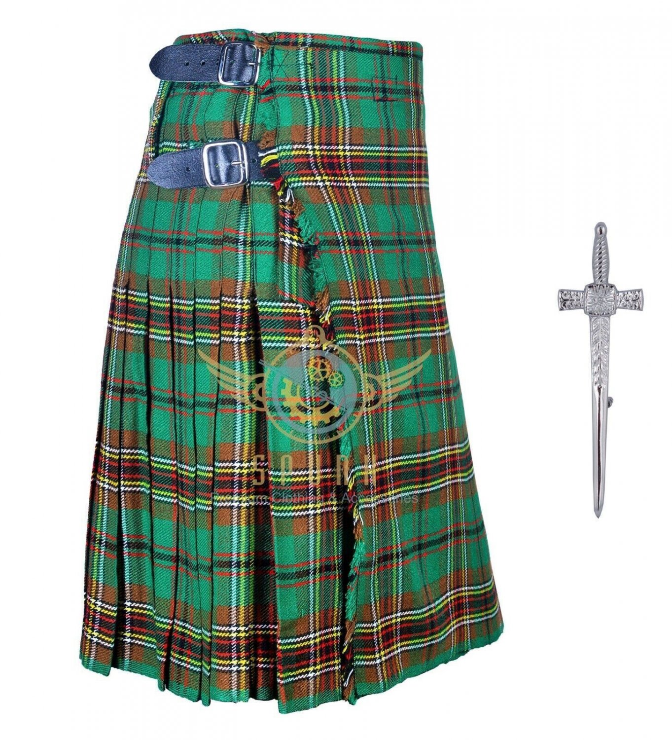 Scottish Men's 8 Yard Kilts 13oz, Casual Kilt, Various Tara Murphy Tartan & KILT Pin