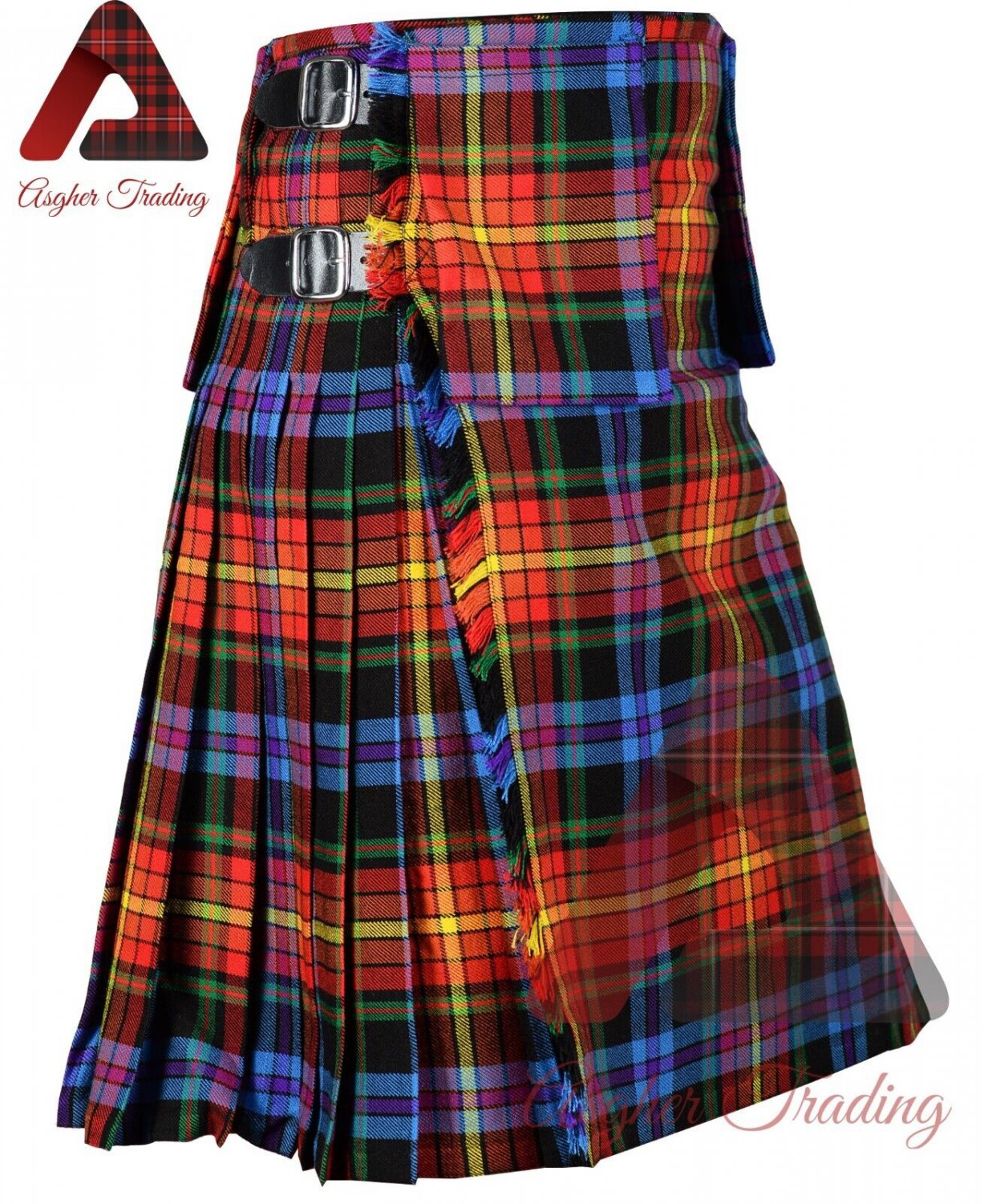 LGBTQ Tartan 8 Yard kilt - Traditional Scottish Kilt Highland Men's ...