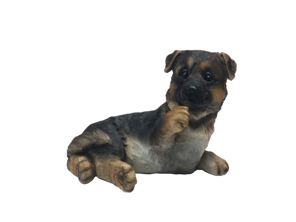 10" Reclining German Shepherd Puppy Sculpture