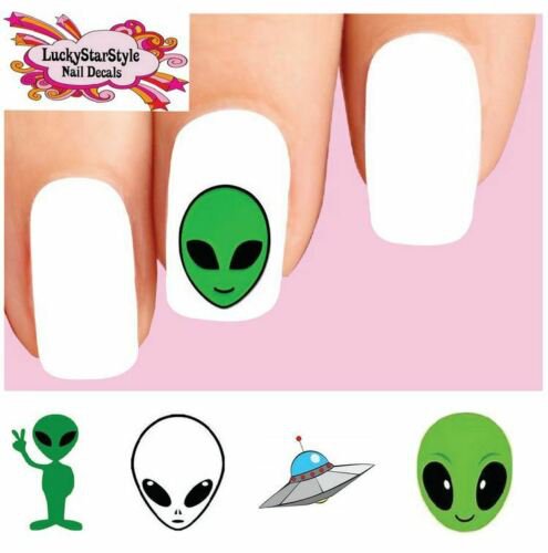 Waterslide Nail Decals Set of 20 - Alien UFO Spaceship Extraterrestrial ...