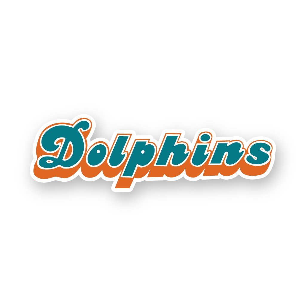 Miami Dolphins Retro Wordmark Decal Die Cut Vinyl Sticker Truck Window ...