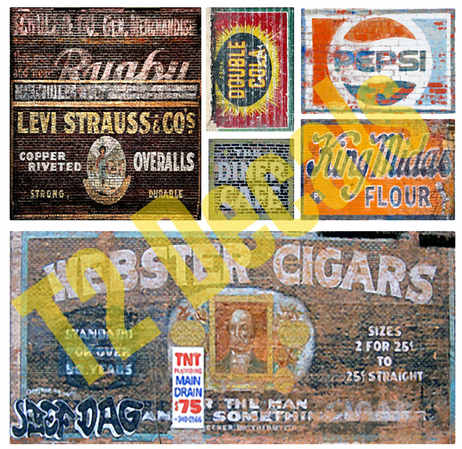O Scale Ghost Sign Decals #5 - Great for Weathering Structures / Buildings!