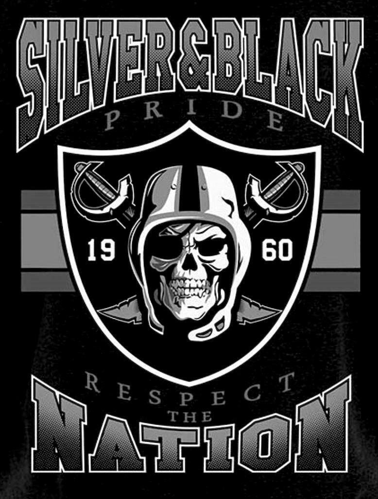 2 Las Vegas Raiders Silver & Black Nation Vinyl Stickers 5x3.5 Car ...