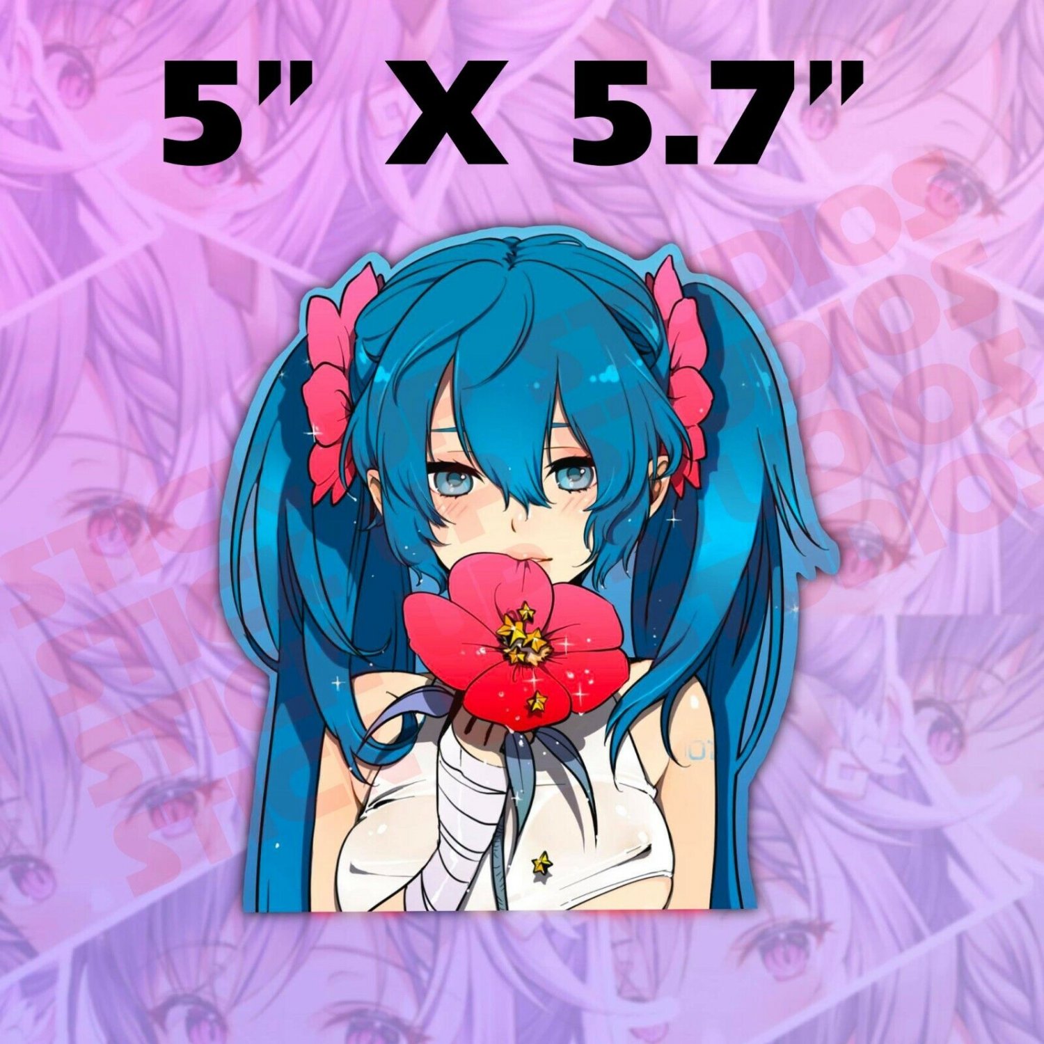 Hatsune Miku Vocaloid Peeker Anime Waifu Car Bumper Vinyl Sticker Car Decal