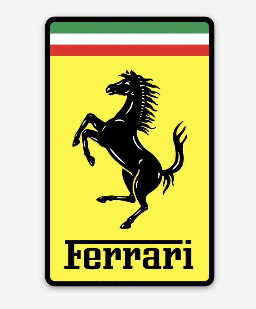 Ferrari Logo Vinyl Sticker Decal 2”x 3”