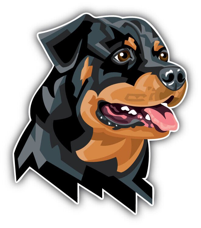 Rottweiler Dog Face Car Bumper Sticker Decal