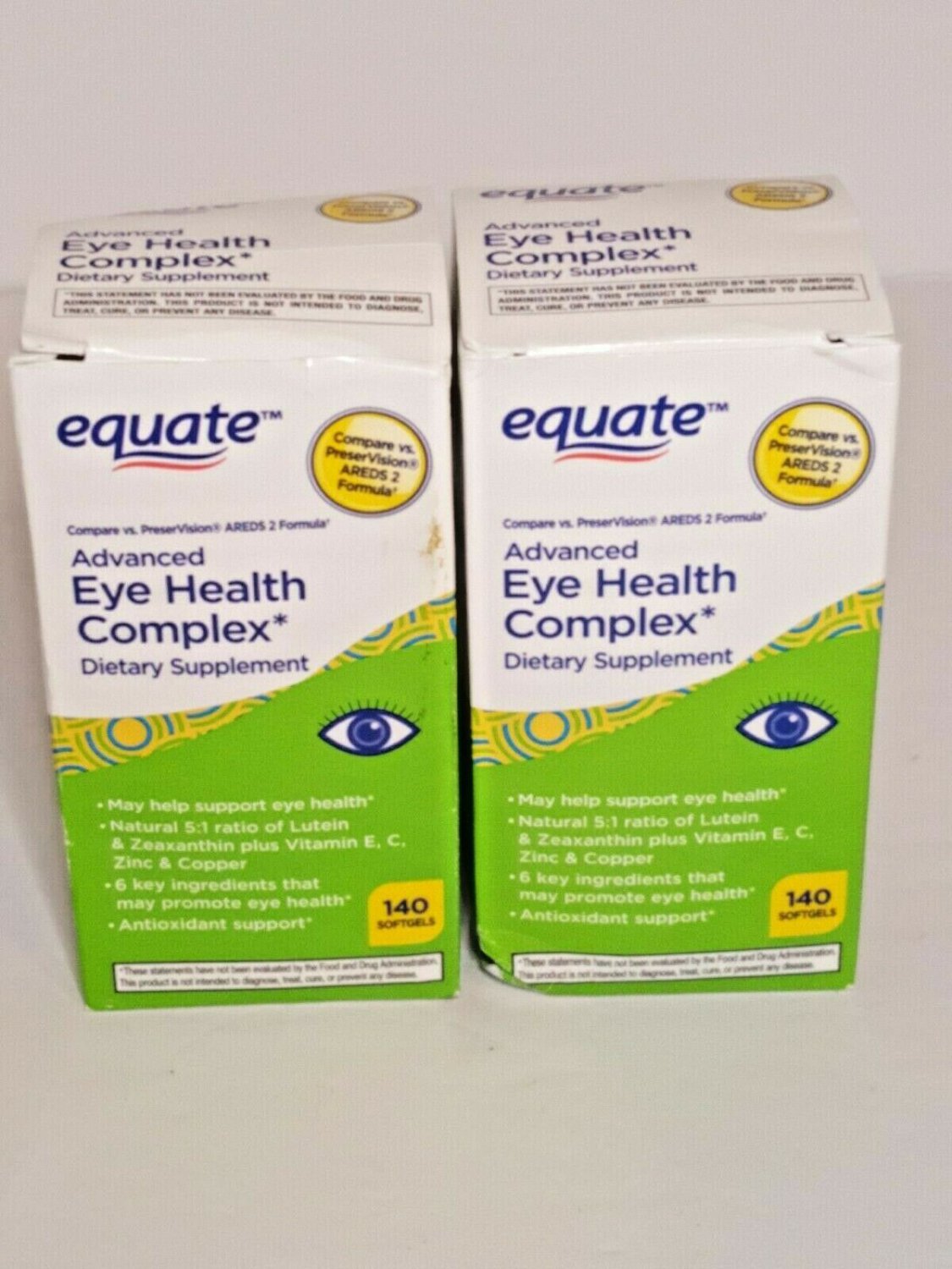 Equate (AREDS2) 140 ea Advanced Eye Health Complex Softgel Supplement ...