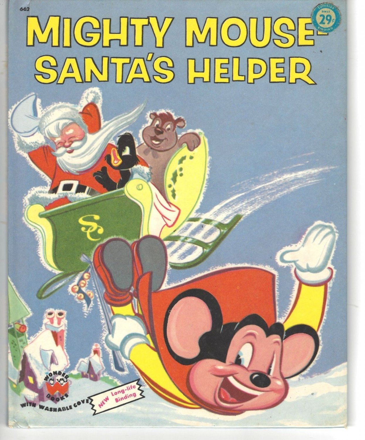 Mighty Mouse Santa's Helper (1955, HB,Felix Sutton) Wonder Book ...
