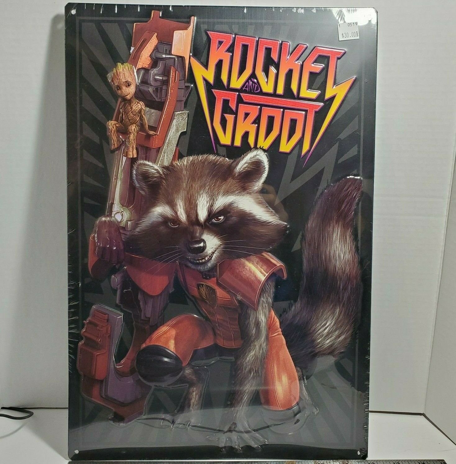 Marvel Rocket & Groot Guardians of the Galaxy Textured Metal Sign 12x18 ...