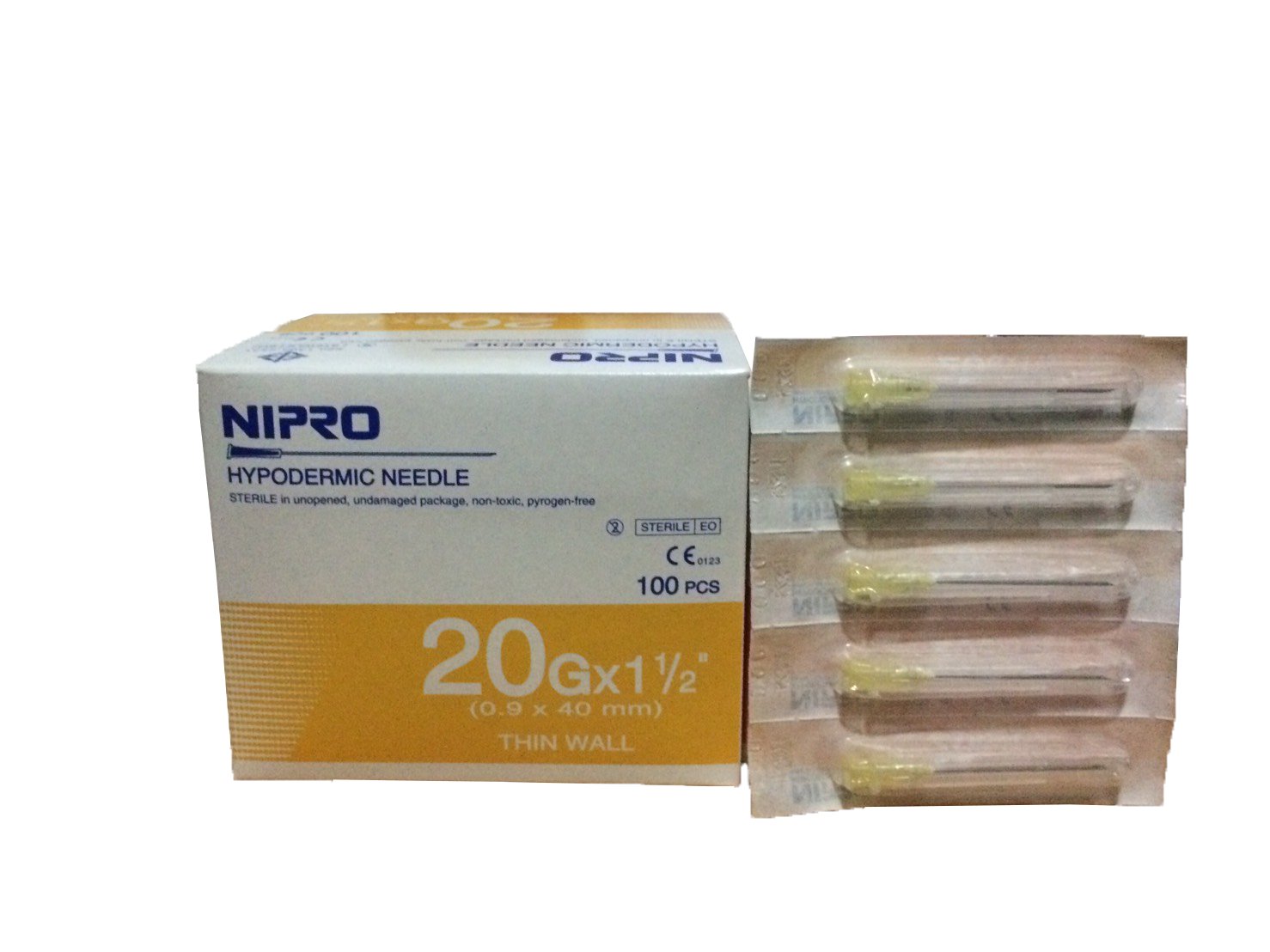 Nipro Hypodermic Needle Wall 20g.x 1.1/5 Sterile Science Lab 0.9x40 mm.