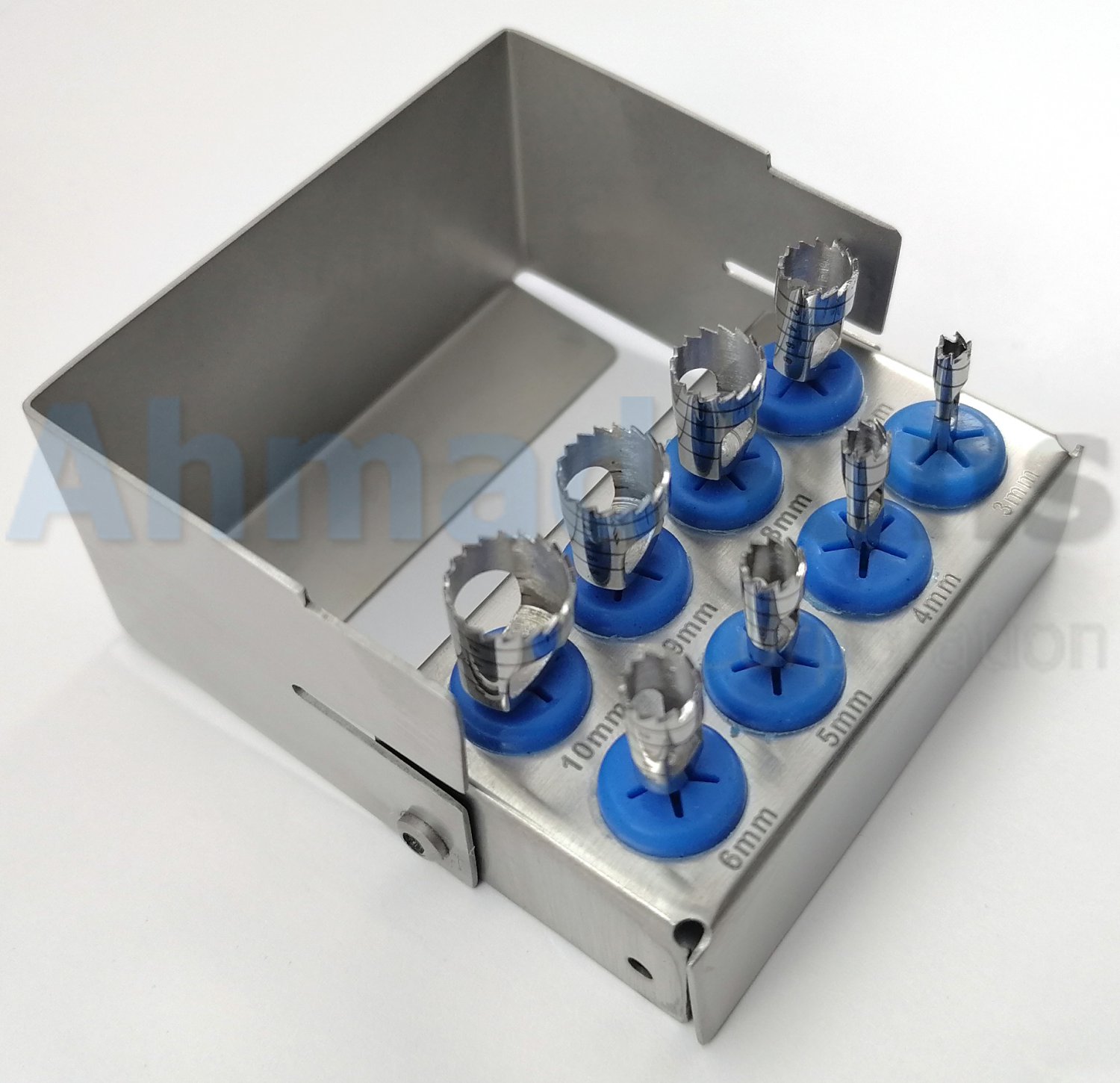 Dental Trephine Drill Kit 8 Pcs Surgical Burs Holder Bone Graft Implant ...